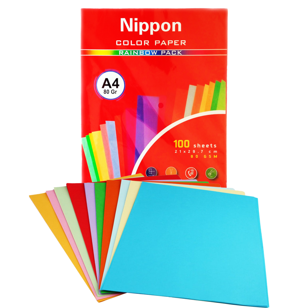 Nippon Colour Paper Rainbow Pack 100Sheets Mix Colour 80GSM - ACIS ...